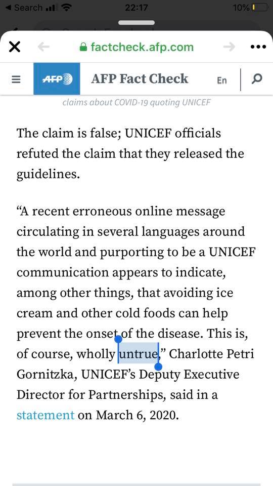 Fake UNICEF guidelines for Corona circulating – Medical Odyssey